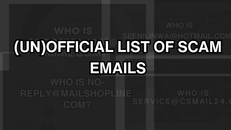 (Un)Official List Of Scam Emails